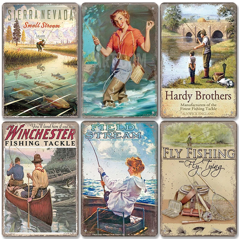 Hunting-Fishing-Poster-Metal-Tin-Signs-Fishing-Tackle-Outdoor-Life ...
