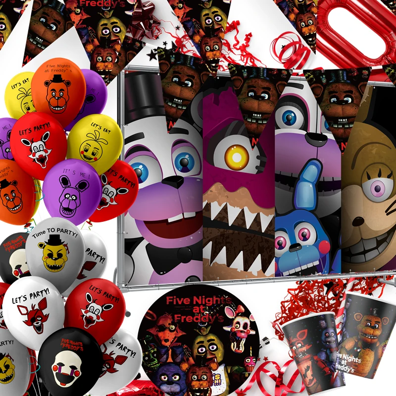 FNAF Birthday Party Supplies Decorations Kids Birthday Disposable ...