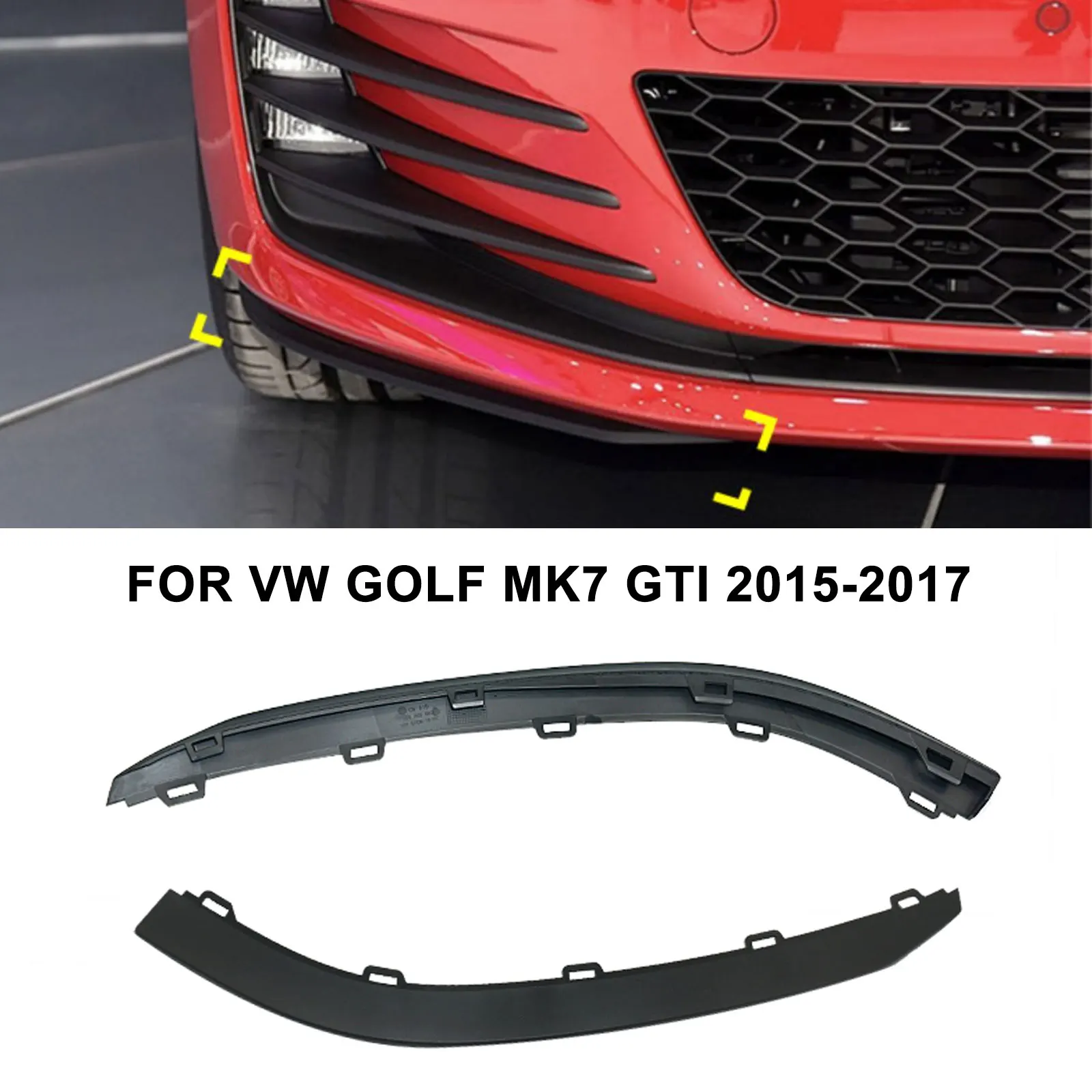 Car Front Bumper Lip Lower Spoiler Air Deflector Valance Trim For ...