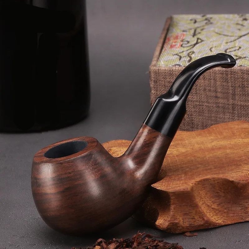 9mm-Ebony-Wood-Smoking-Pipe-Handmade-Portable-Wooden-Tobacco-Pipe ...