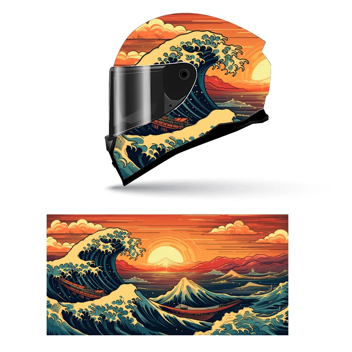 Japanse-Giant-Tsunami-Wave-Full-Helmet-Wrap-Sticker-Motorcycle-Helmet ...