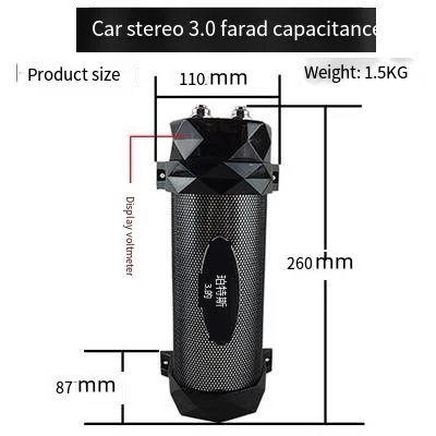 Car Audio Modified Power Amplifier Subwoofer 3.0 Farad Capacitor 3.0F ...
