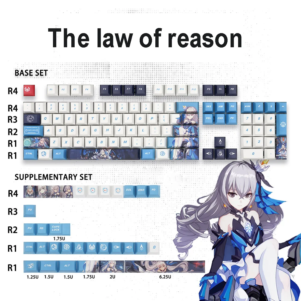 For-Law-of-Reason-Angel-Theme-Keycap-PBT-Hot-Sublimation-136-Key-Small ...