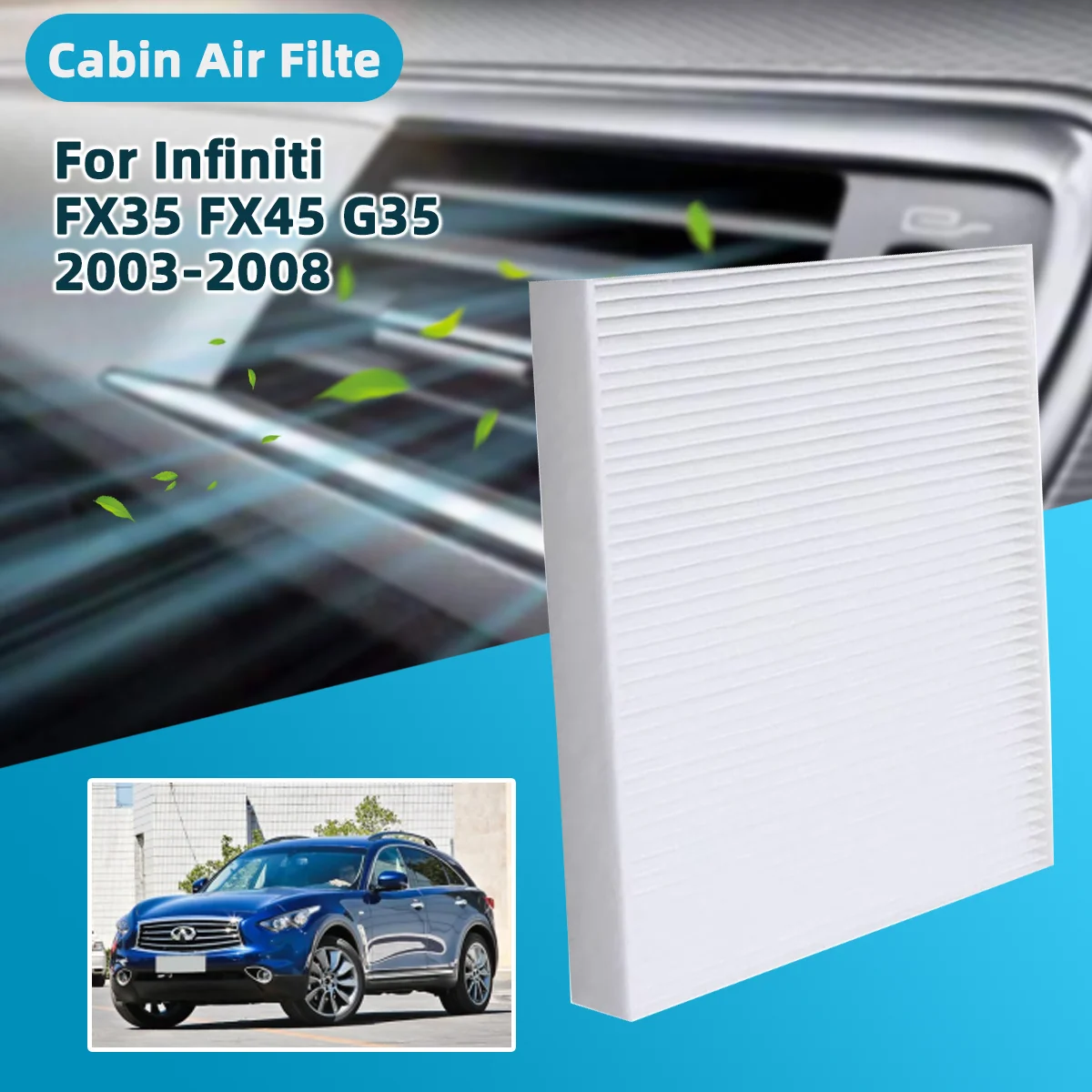 Car Cabin Air Filter For Infiniti FX35 FX45 G35 2003-2008 27277-4M400 ...