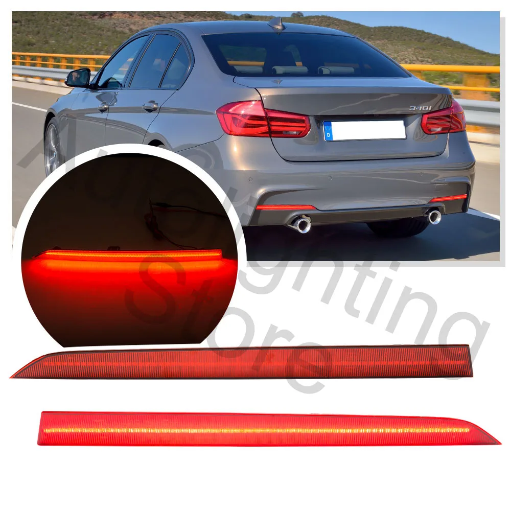 2PCS LED Rear Bumper Reflector Lamp Brake Tail Light Side Light Lamp ...