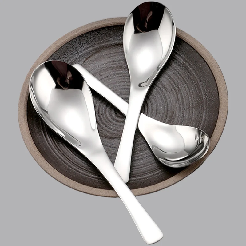 2PCS/Pack Stainless Steel Soup Spoon Eating Meal Spoon Creative ...