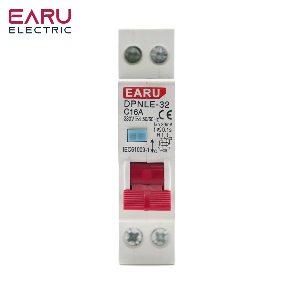 18MM 230V 50/60Hz RCBO 1P+N 6KA Residual Current Differential Automatic Circuit Breaker Over ...