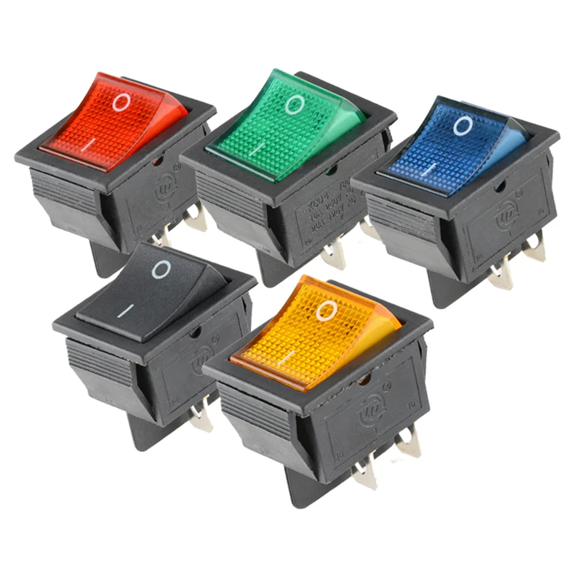 Rocker Switch On Off 6 Pin With Led 4 16a 250v 220v T85 20a Small Dpdt ...