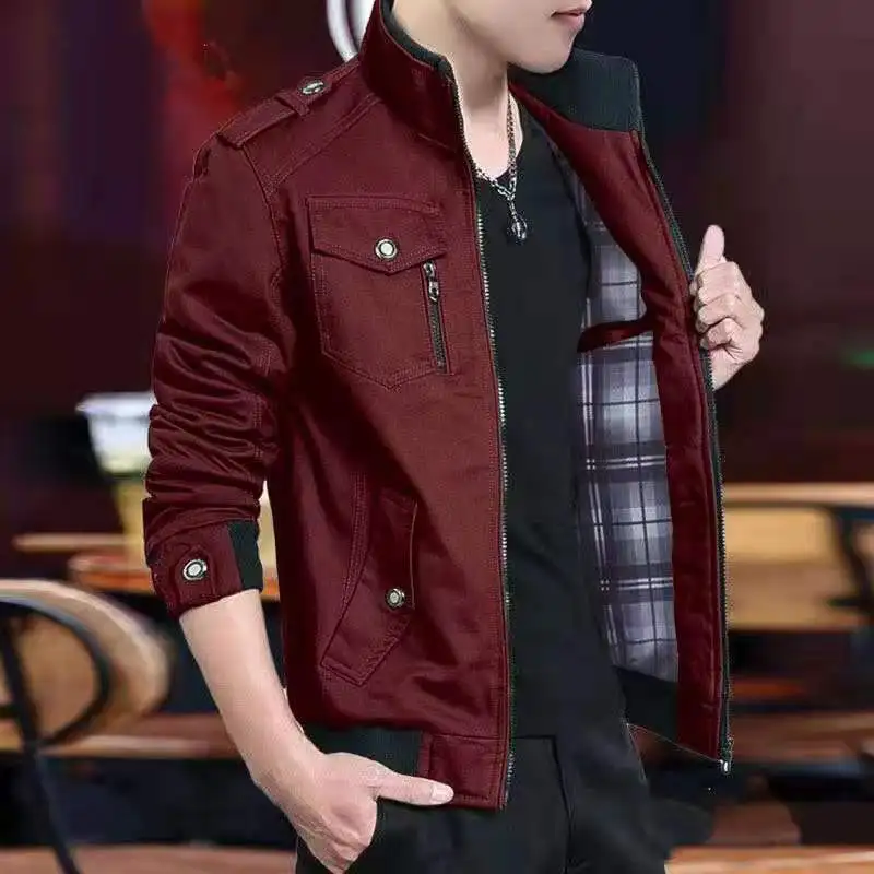 Plus Size Military Bomber Jacket Men Spring Autumn Casual Multi-pocket ...
