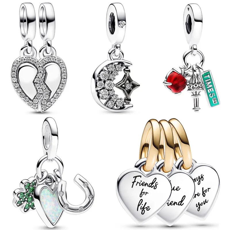 PANDORA-925-Sterling-Silver-Split-Pingente-Tal-o-para-Mulheres-Lua ...