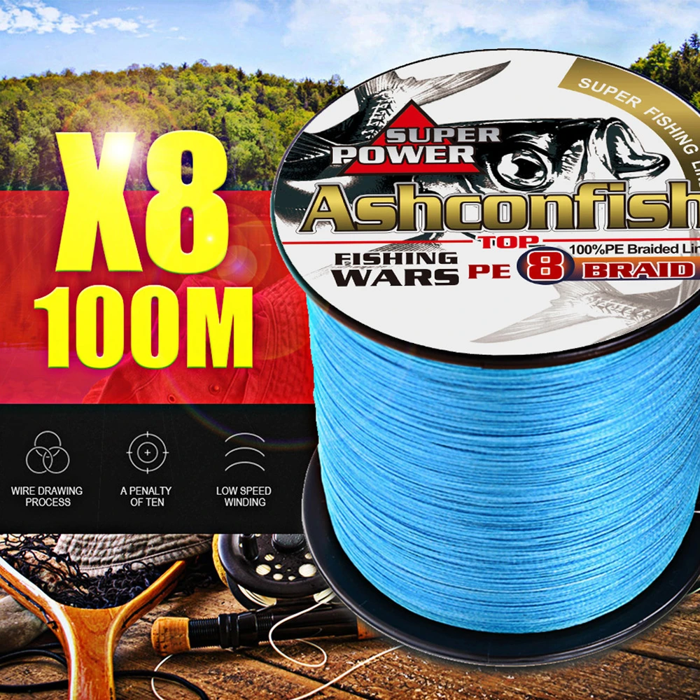 8Strands Braided Fishing Line 100M Super PE 0.1-1.0mm Fiber Ocean Beach ...