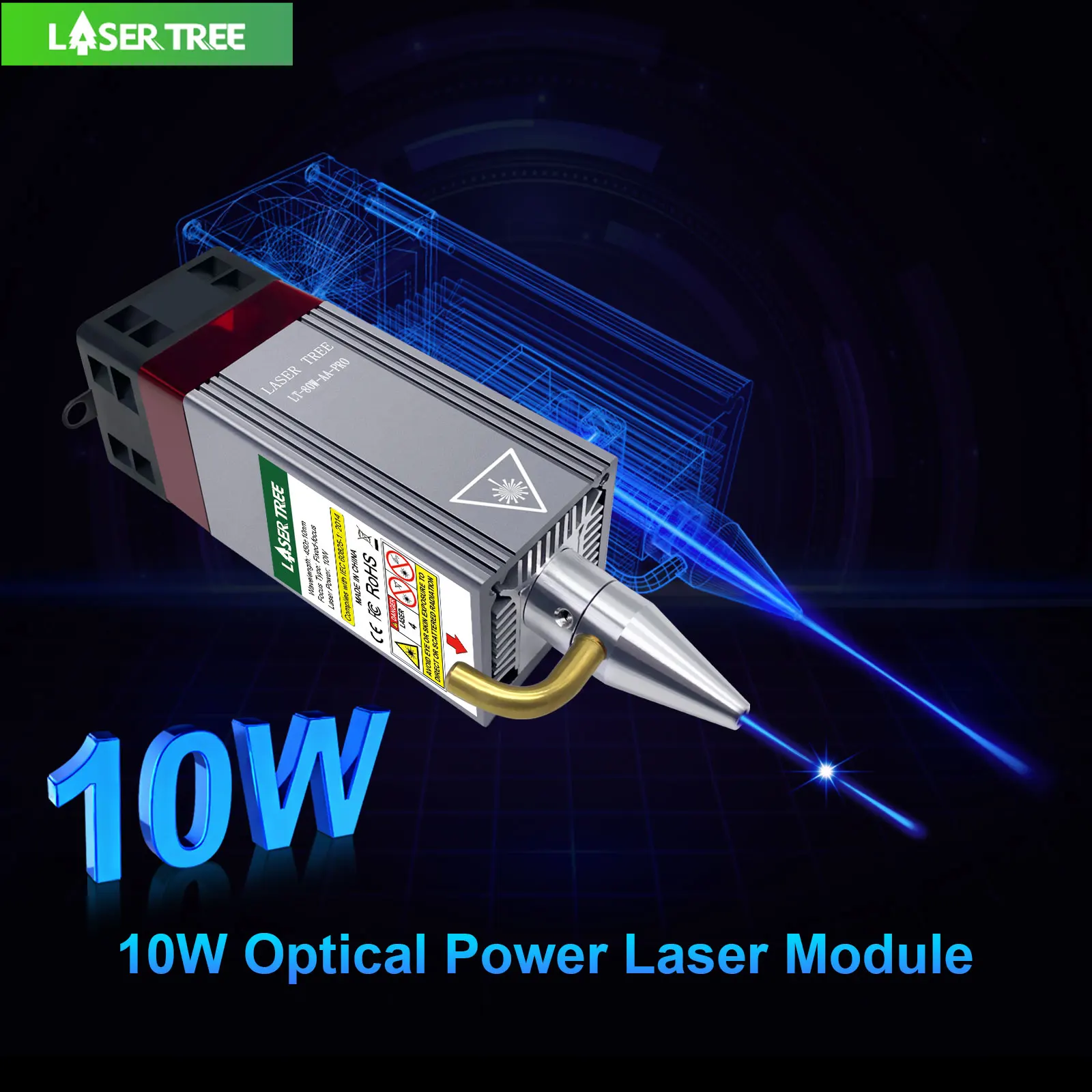 LASER-TREE-5W-10W-Optical-Power-Laser-Module-with-Air-Assist-450nm-Blue ...