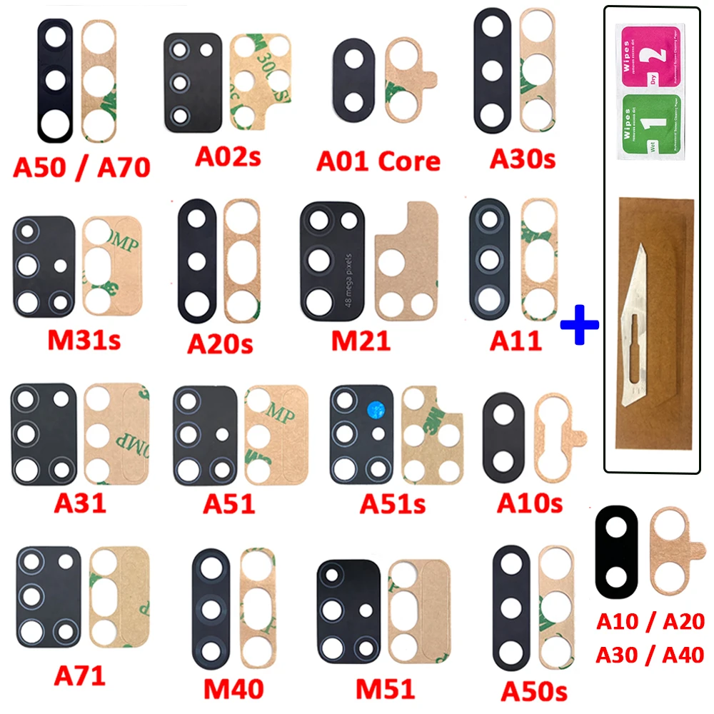 NEW-Back-Rear-Camera-Glass-Lens-with-Ahesive-for-Samsung-M51-A10S-A20S ...