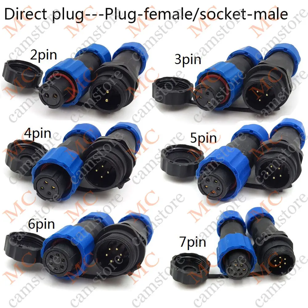 SD13-1-2-3-4-5-6-7-Pin-InLine-Cable-Coupler-Pair-IP68-Waterproof ...