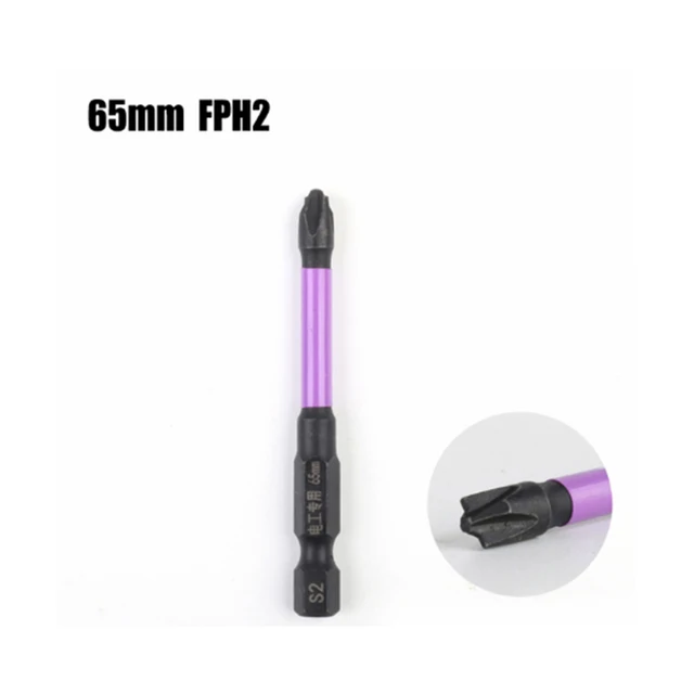 3pcs 65/110mm Magnetic Special Slotted Cross Screwdriver Bit Batch Head ...