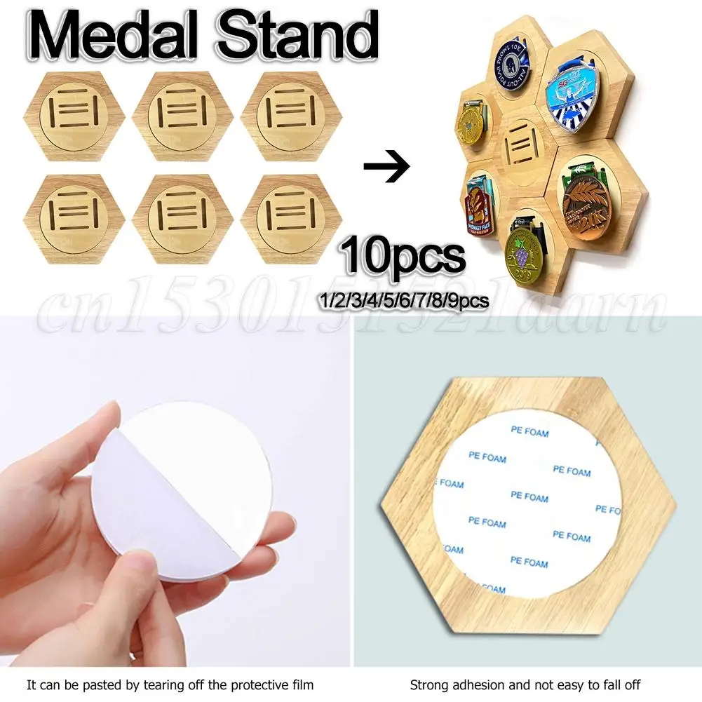 1-10pcs-Medal-Display-Stand-Hanger-Rack-Wooden-Medals-Holder-Decoration ...