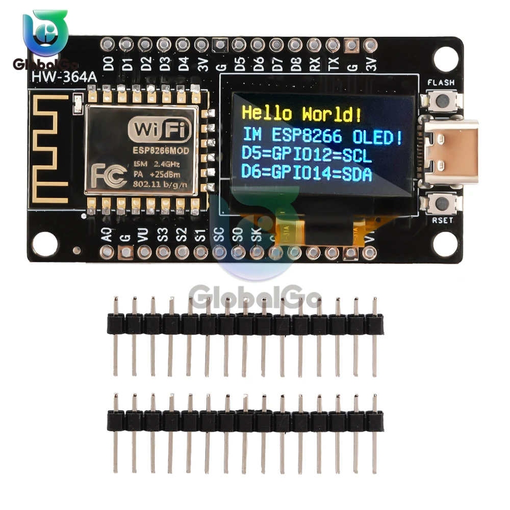 ESP8266 NodeMCU Development Board 0.96 Inch OLED Display,CH-340,ESP-12E ...