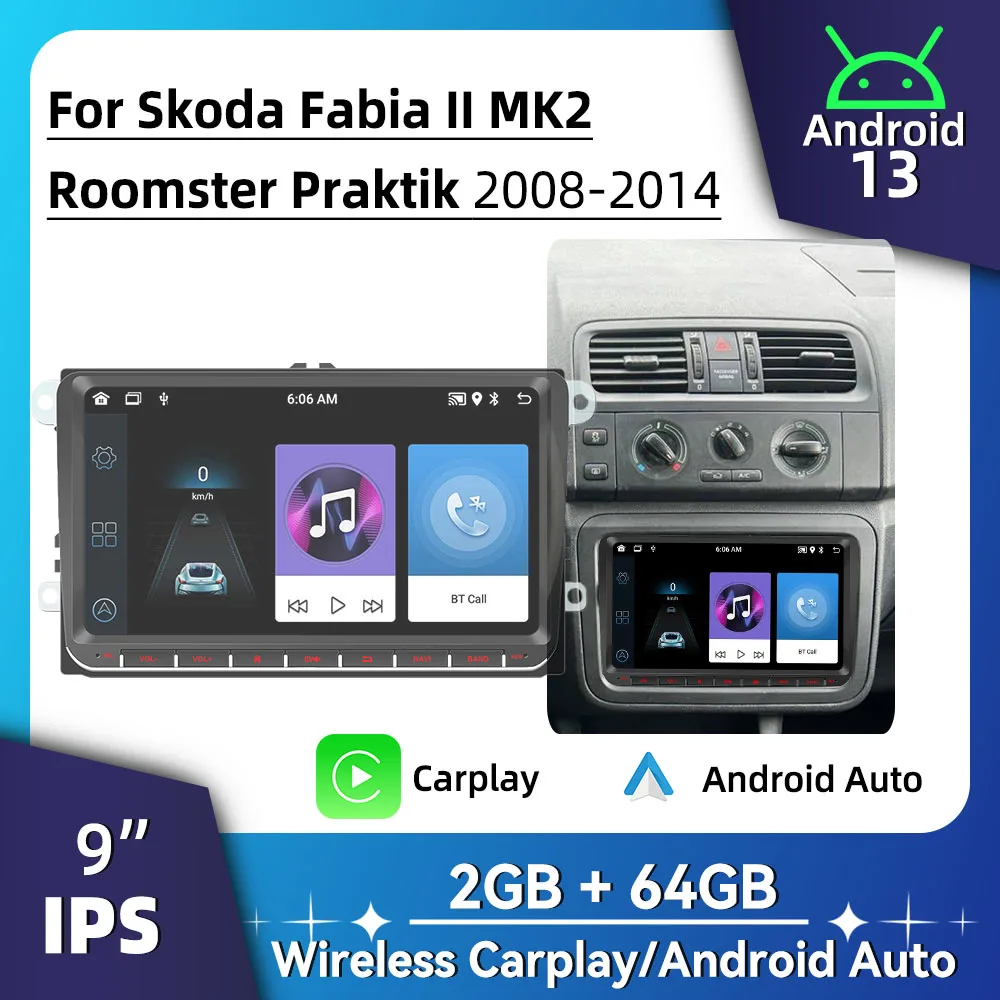 9" Screen Wireless Carplay Autoradio Android Car Multimedia 2 Din Radio ...