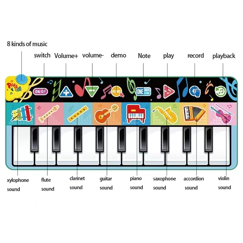 Music-Piano-Mat-8-Musical-Instrument-8-Sounds-Crab-Xylophone-Multi ...