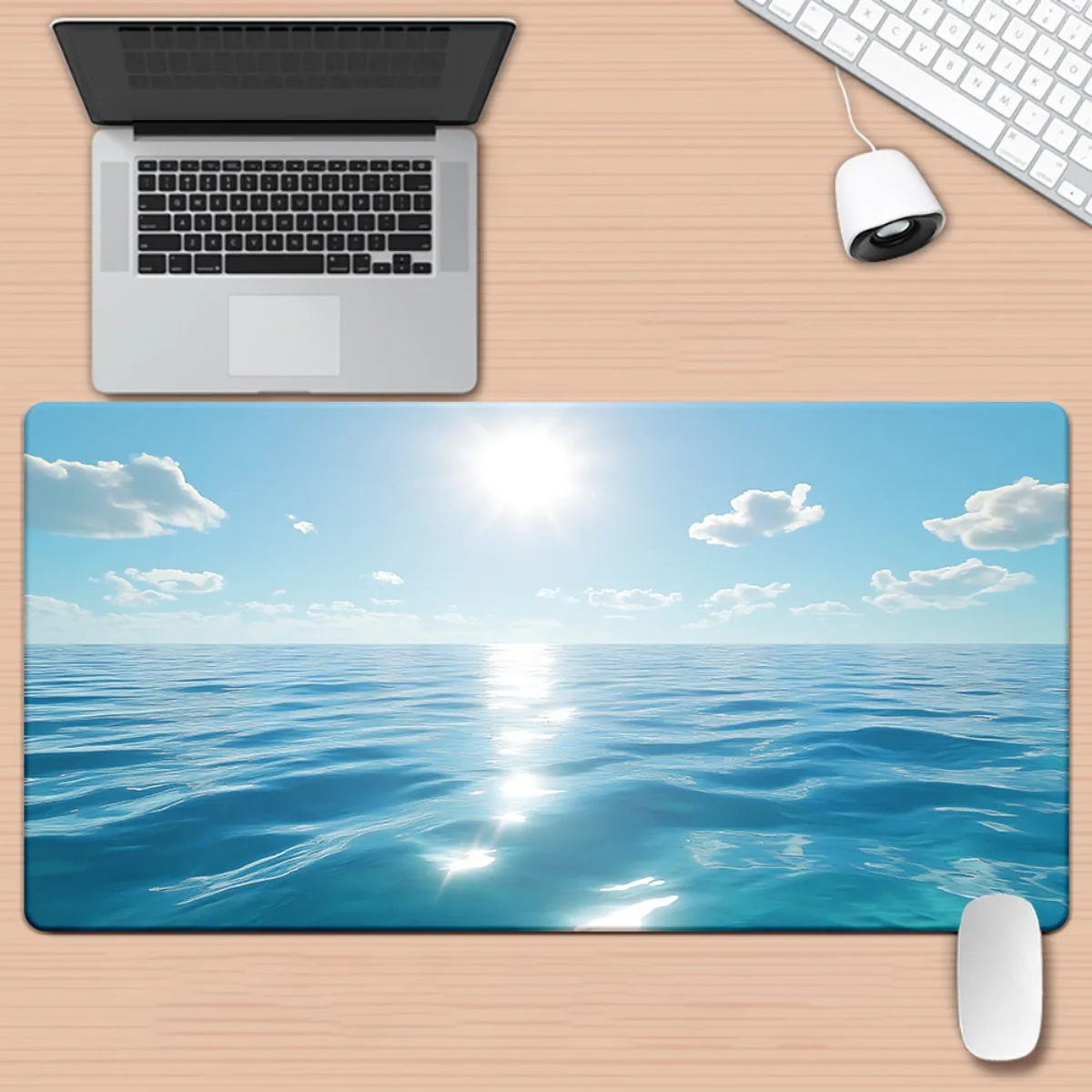1pc Blue Sea and Sky Pad for Desk, Gaming, Office Decor, Non-Slip ...