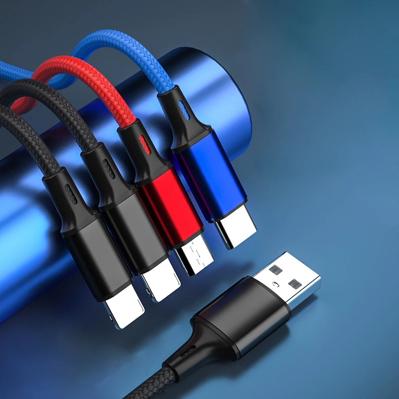 4 in 1 USB Fast Charging Cable For iPhone 13 12 14Pro Max Mini Multi ...