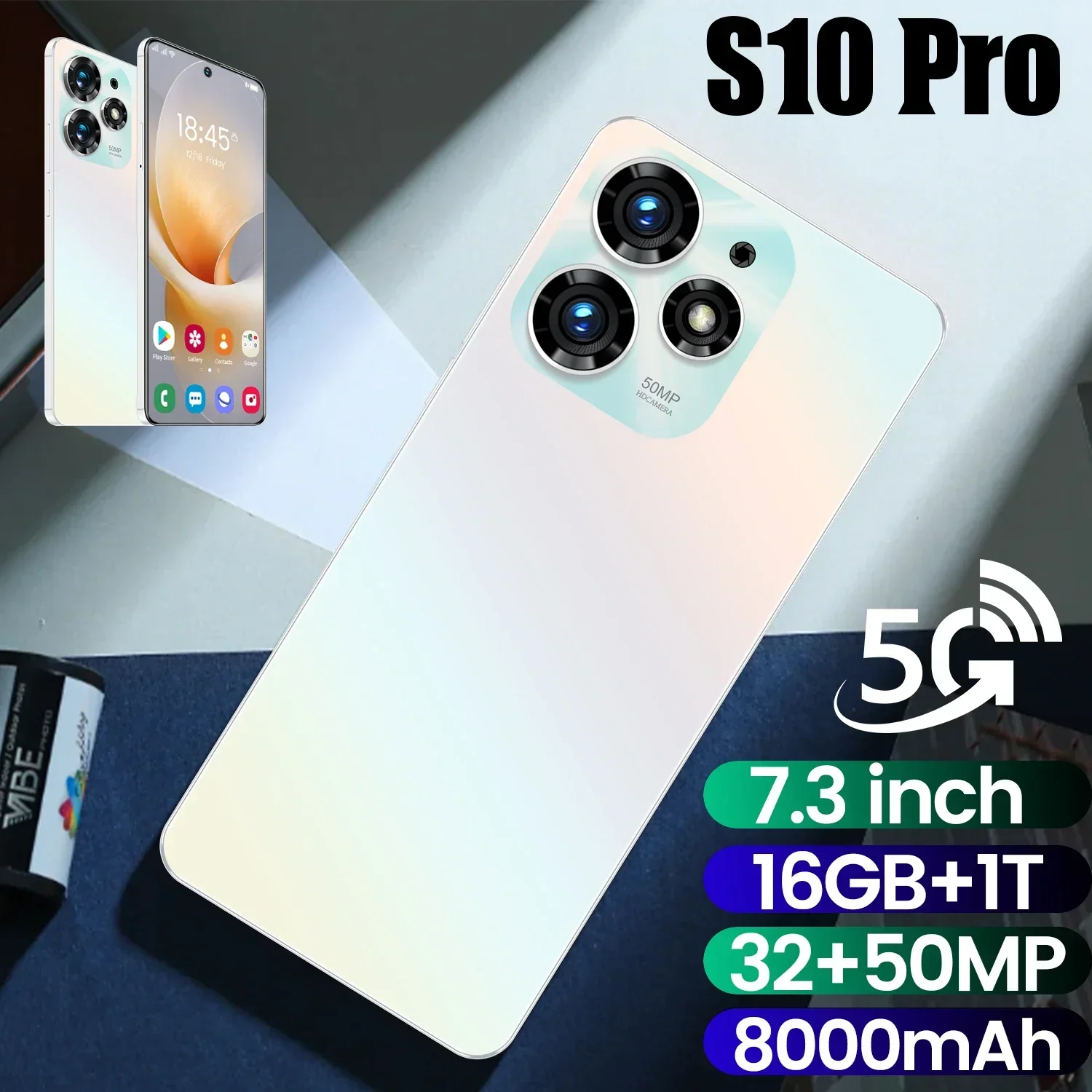Global-S10-PRO-7-3-HD-Screen-16G-1TB-Smart-Phone-8000Mah-Android-13 ...