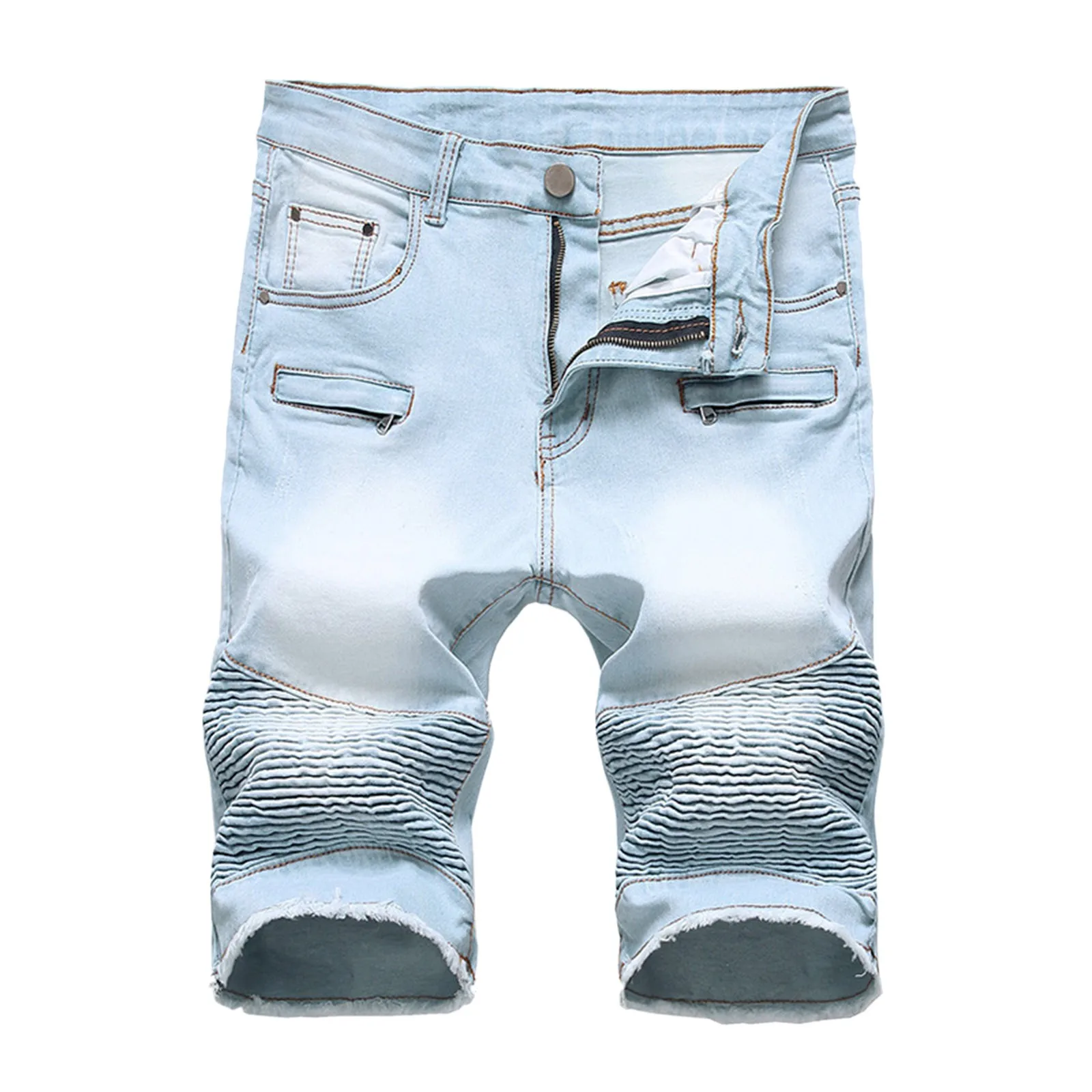 Shorts-jeans-gradiente-azul-claro-masculino-jeans-rasgado-e-desfiado ...