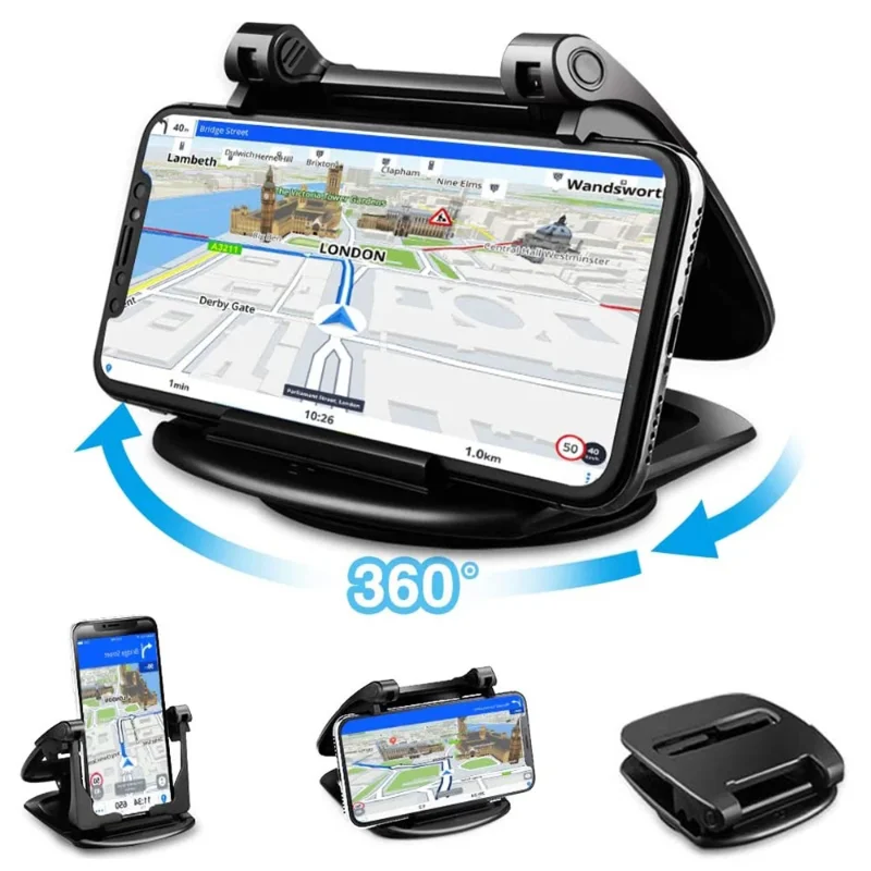 Car-Phone-Holder-Clip-Dashboard-360-Rotation-GPS-Stand-Horizontal-Vertical-Adjustable-Support ...
