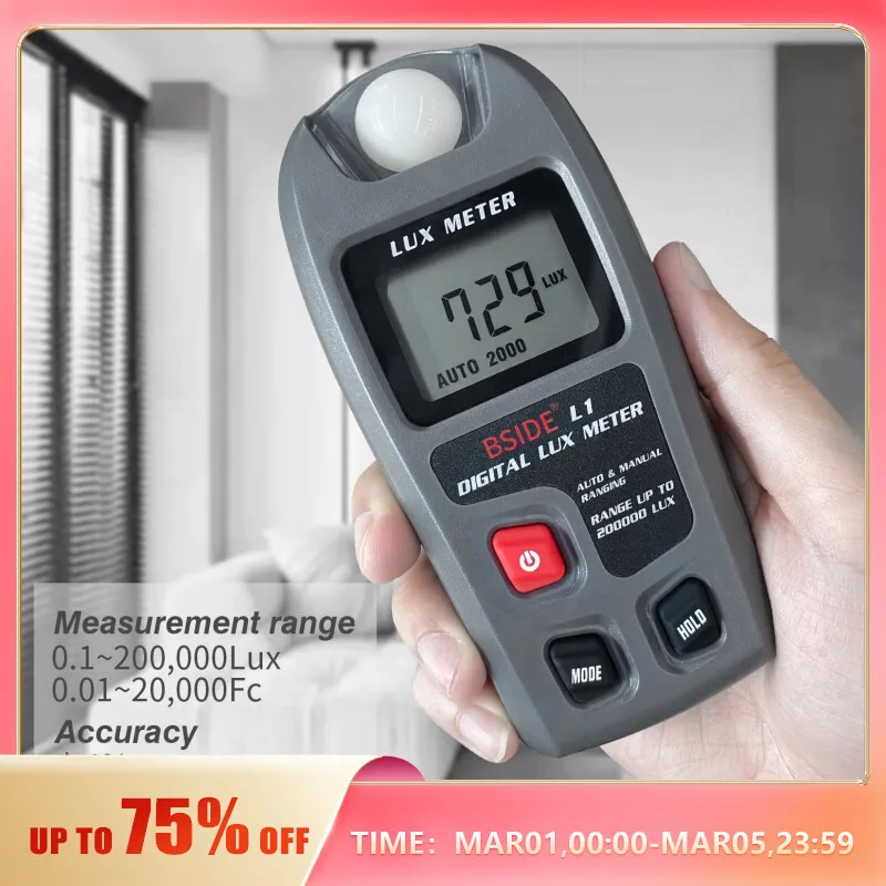 BSIDE-Lux-Meter-Digital-Illuminometer-0-200-000lux-LCD-Pocket-Light ...