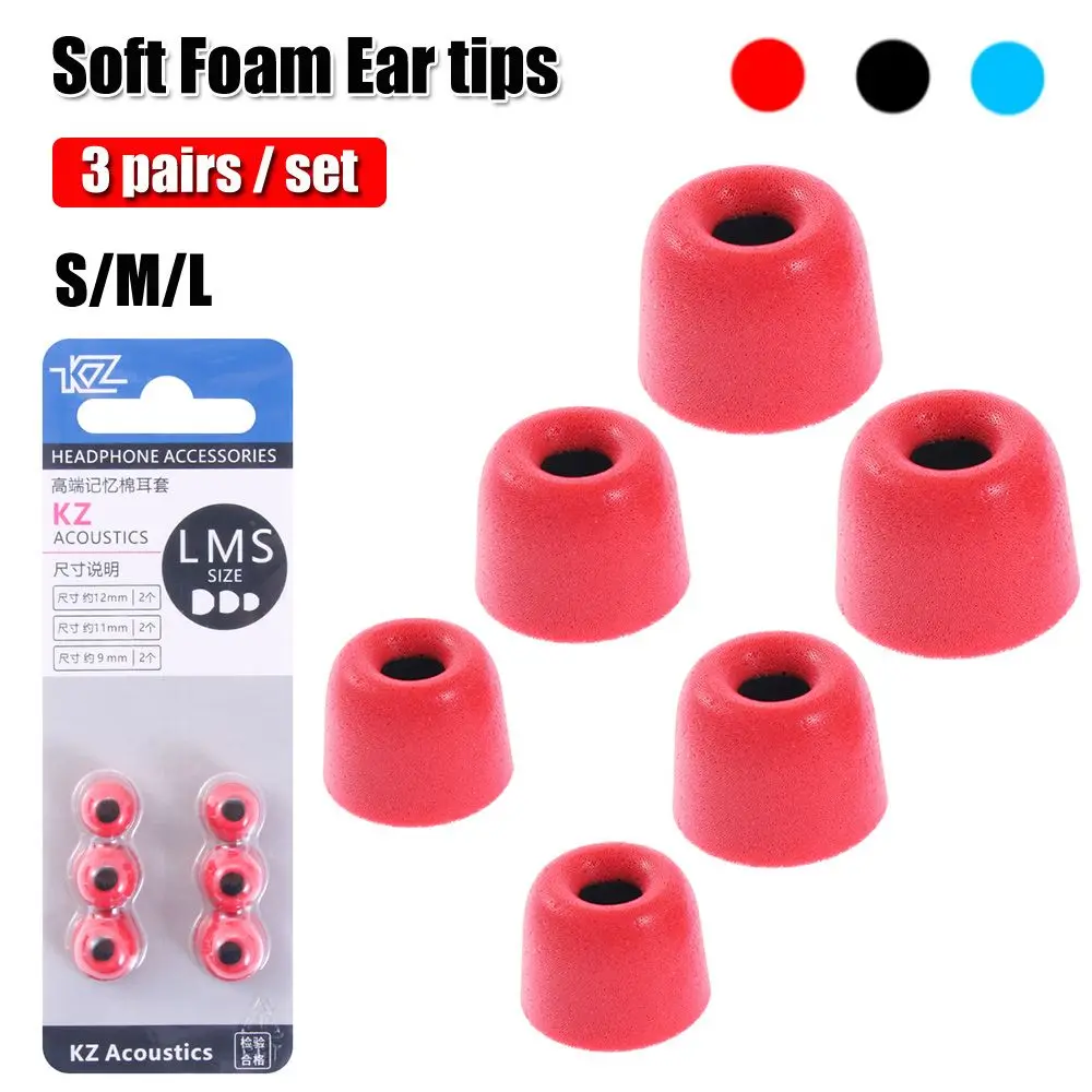 3-Pair-Replacement-In-Ear-Memory-Foam-Ear-Tips-Earbuds-Comfortble-Noise ...