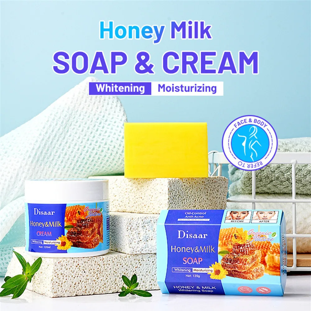 Disaar-Honey-Milk-Soap-Cream-120g-Anti-acne-Oil-control-Soap-120ml ...