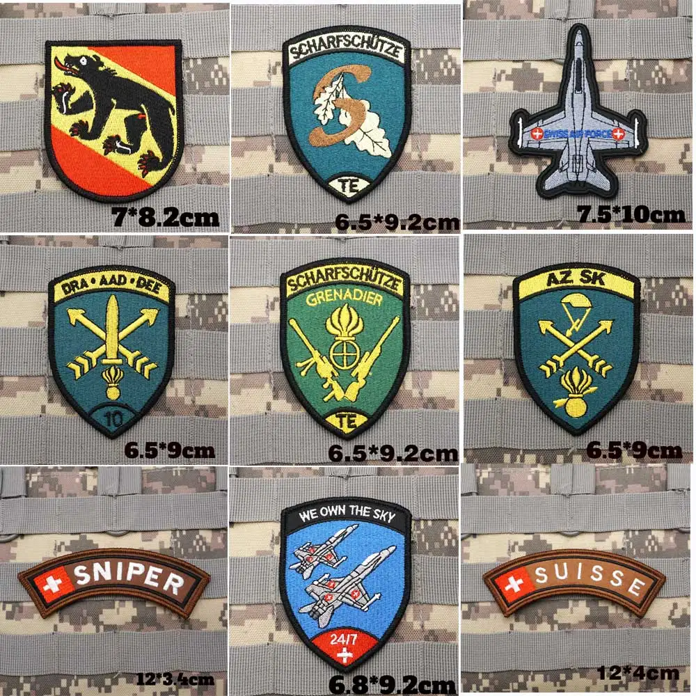 Swiss-Sniper-Military-Tactical-Embroidered-Patches-Armband-Backpack ...