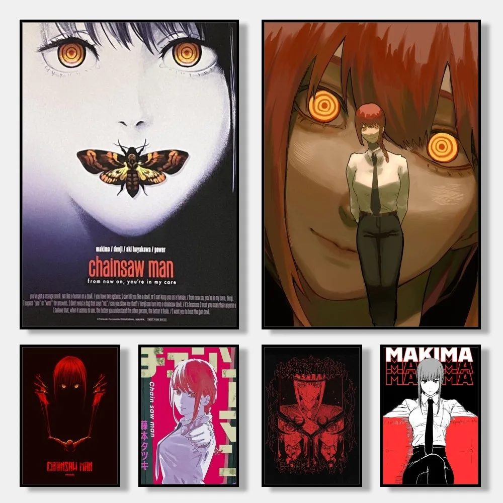 Popular Anime Chainsaw Man Makima Canvas Poster Wall Art Picture for ...