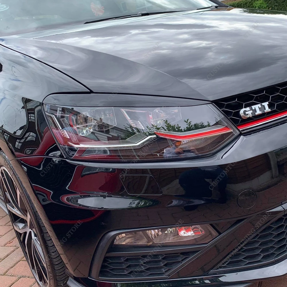 For-VW-POLO-MK5-6R-6C-Gloss-Evil-Eyebrows-Eyelids-POLO-MK5-GTI-TSI-TDI ...