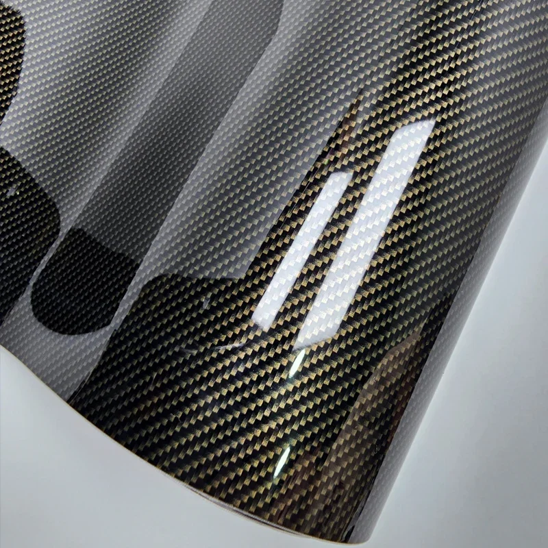 High-Glossy-Black-Gold-8D-Carbon-Fiber-Car-Wrap-Film-Sticker-for-Car ...