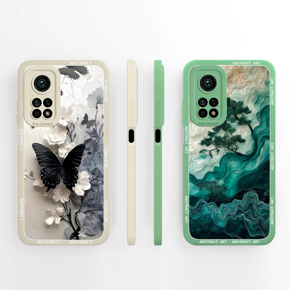 For Xiaomi Mi 10T Pro Lite Case Ink Butterfly Creative Back Cover For ...
