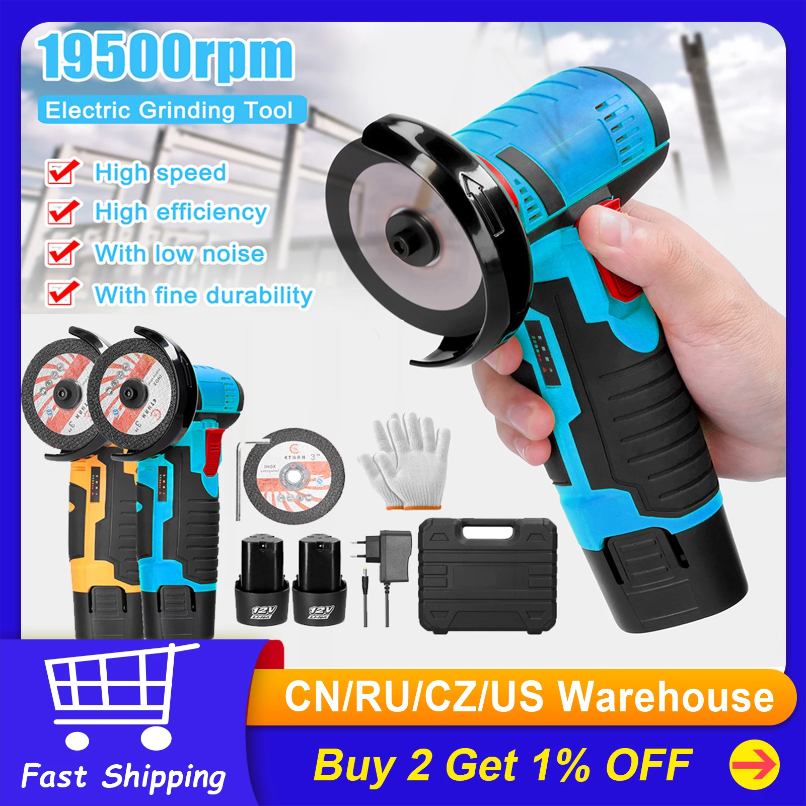 12V-Electric-Grinding-Machine-Brushless-Brushed-Handheld-19500rpm-Angle ...