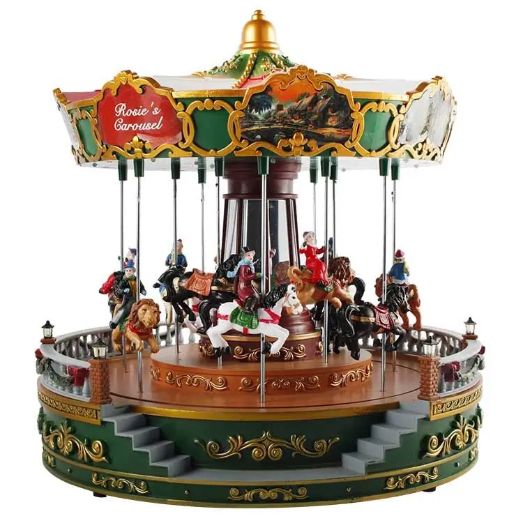 2Pc-Grote-Kerst-Decoratie-Led-Carrousel-Met-Muziek-Huis-Hars-Ambachten ...