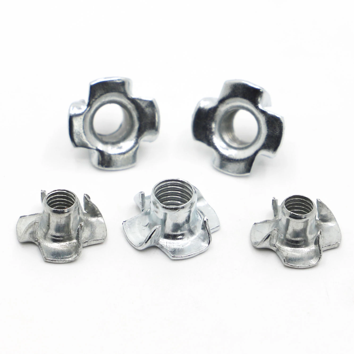 20pcs M3 M4 M5 M6 M8 M10 Zinc Plated Four Claws Nut Speaker T-nut Blind Pronged Insert Tee Nut ...