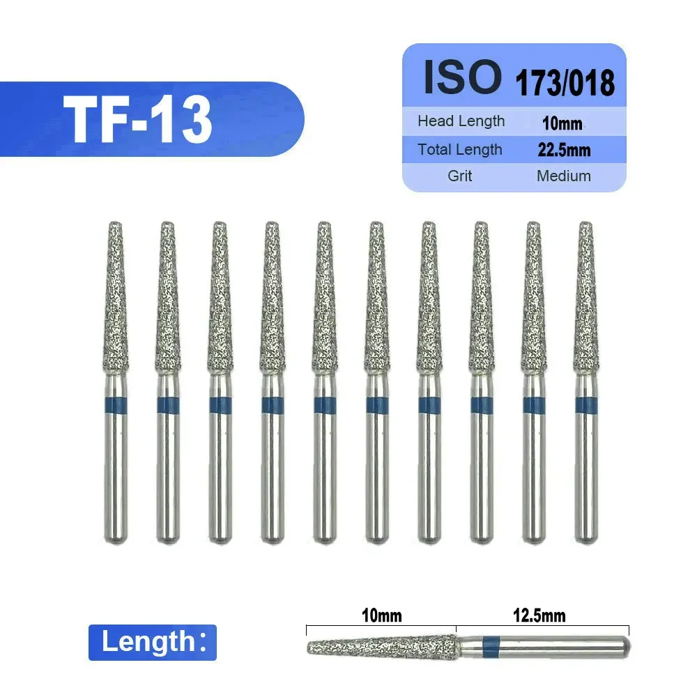 10pcs-Dental-Diamond-Bur-Drill-Medium-Polishing-Smoothing-For-High ...