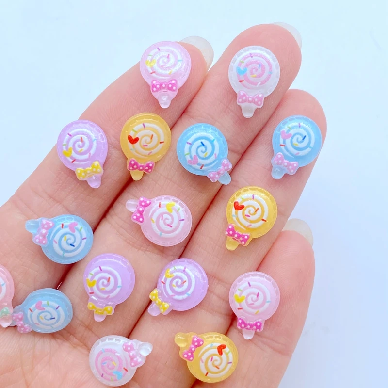 50pcs-New-Cute-Resin-9-12mm-Mini-Shiny-Lollipop-Series-Flat-back-Stone ...