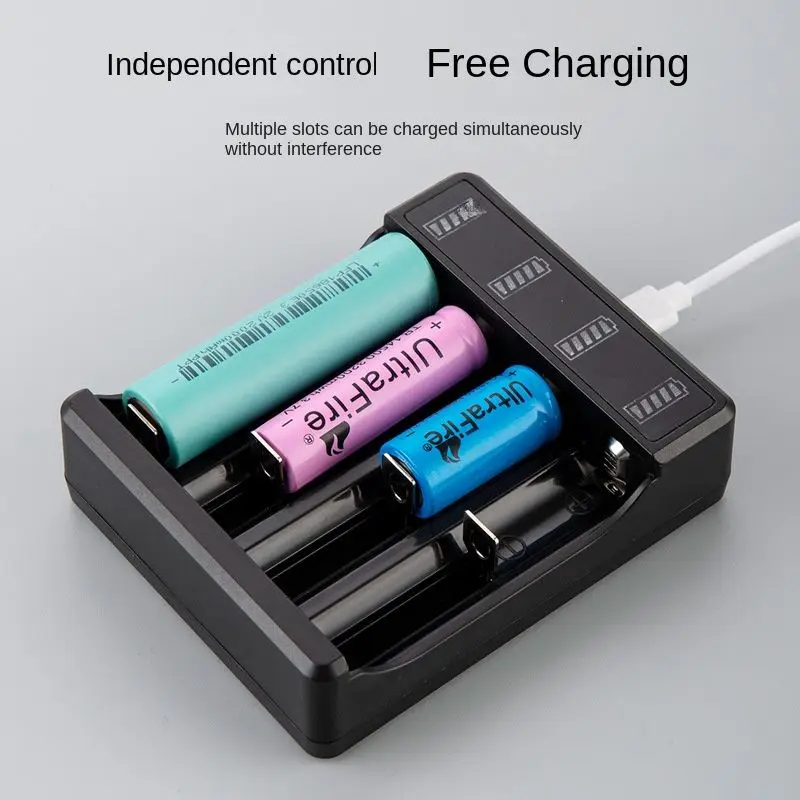 Universal Battery Charger With LED Indicator Cable 3.7V Smart Quick ...
