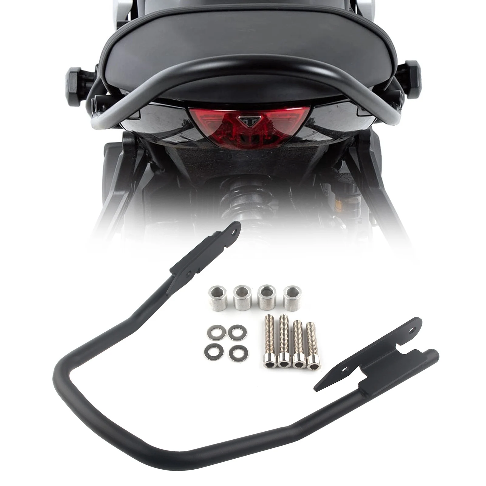 Motorcycle-Passenger-Armrest-Rear-Solo-Seat-Luggage-Rack-Support-Shelf ...