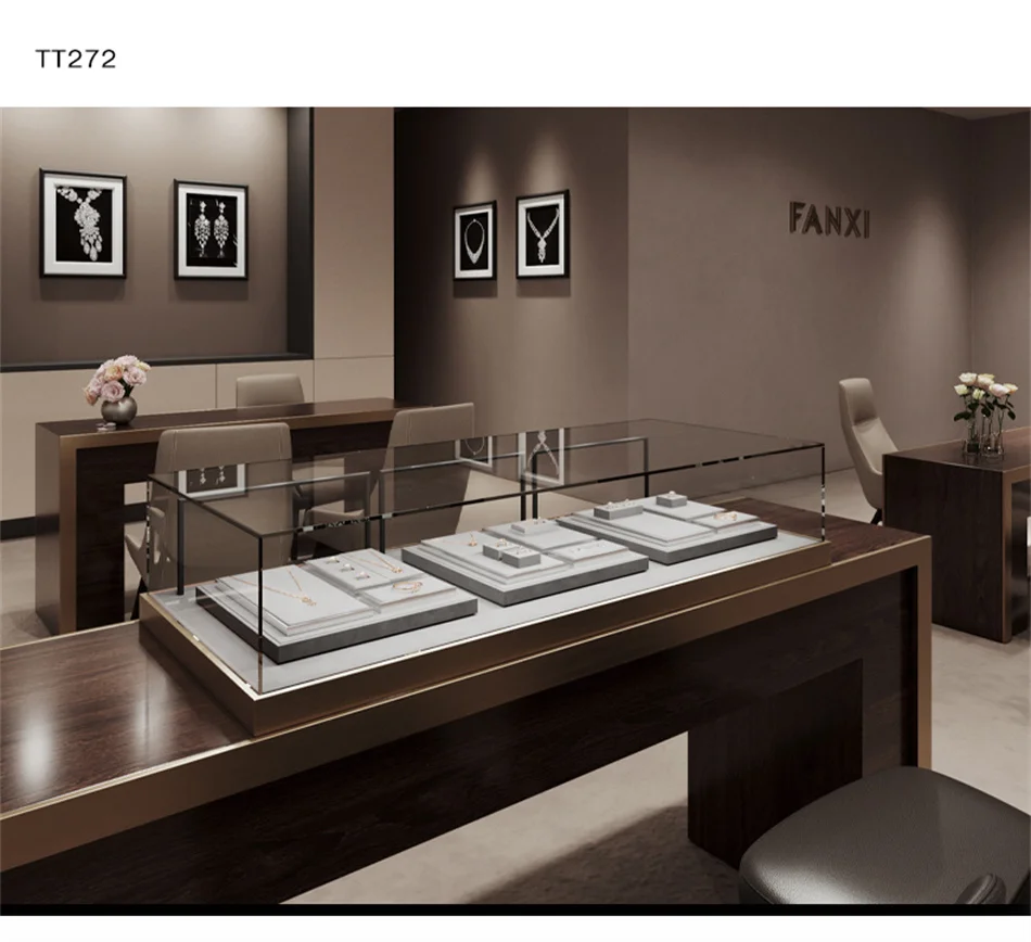 Ciyye-Présentoir de Bijoux Gris Avancé pour Magasin,Bagues,Colliers,Bracelets,Vitrine d ...