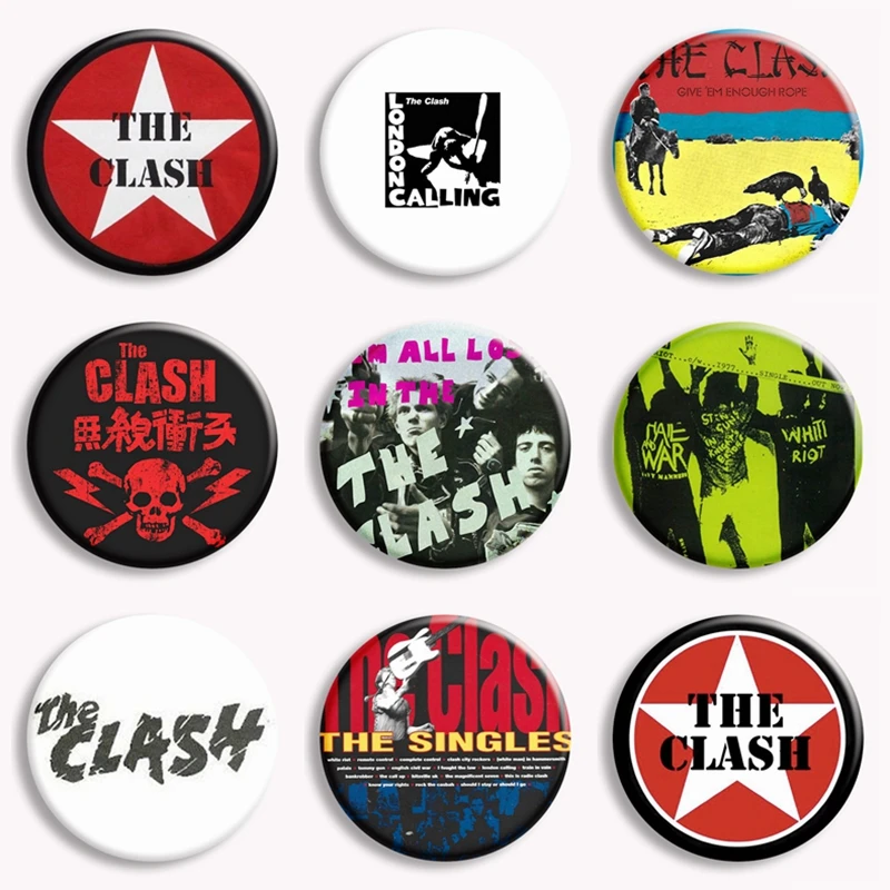 Rock Music Band Heavy Metal The Clashs Button Pin Punk Aesthetic Brooch ...