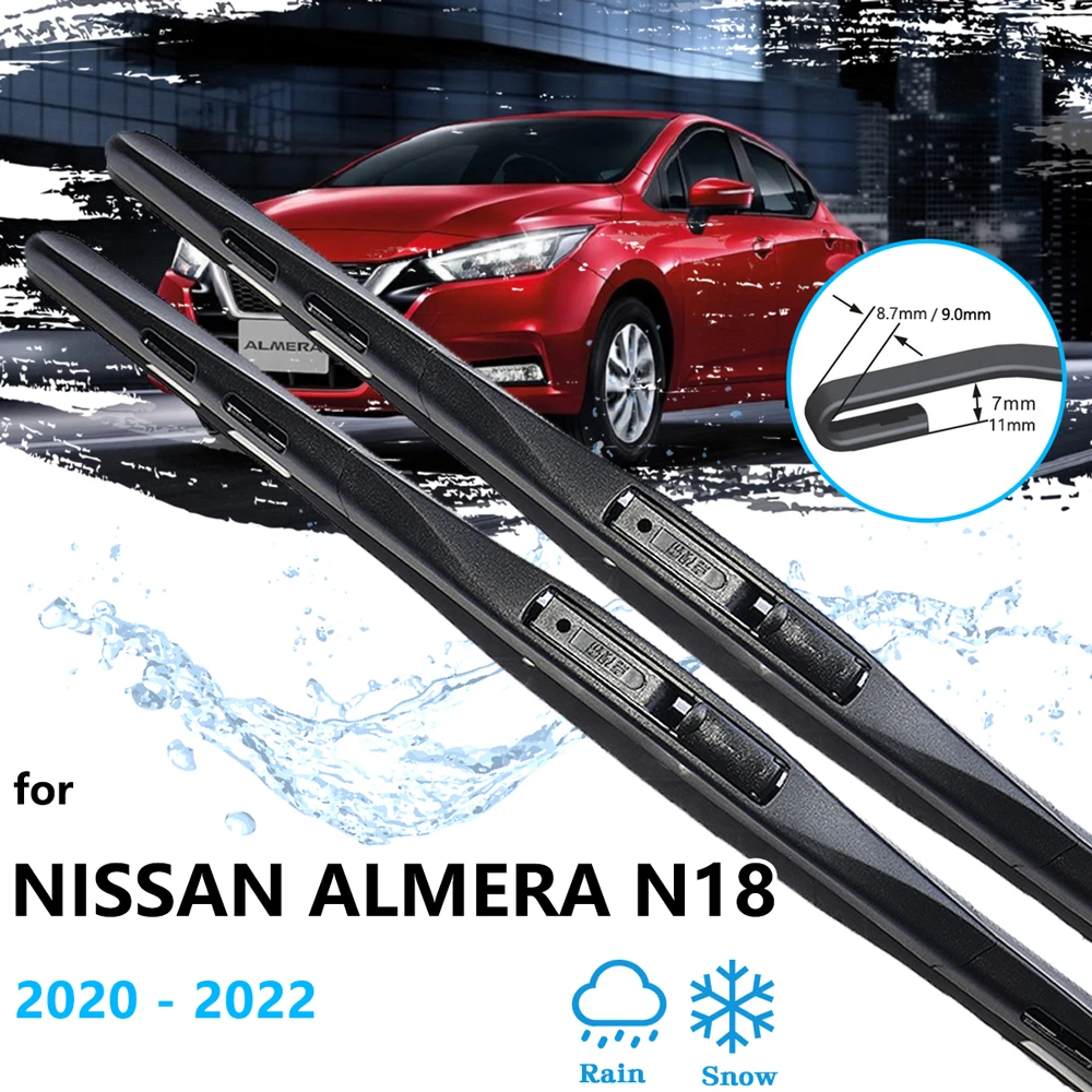 For-Nissan-Almera-N18-Versa-Sunny-2020-2021-2022-Rubber-Strip-Refill-Frameless-Wiper-Blades ...