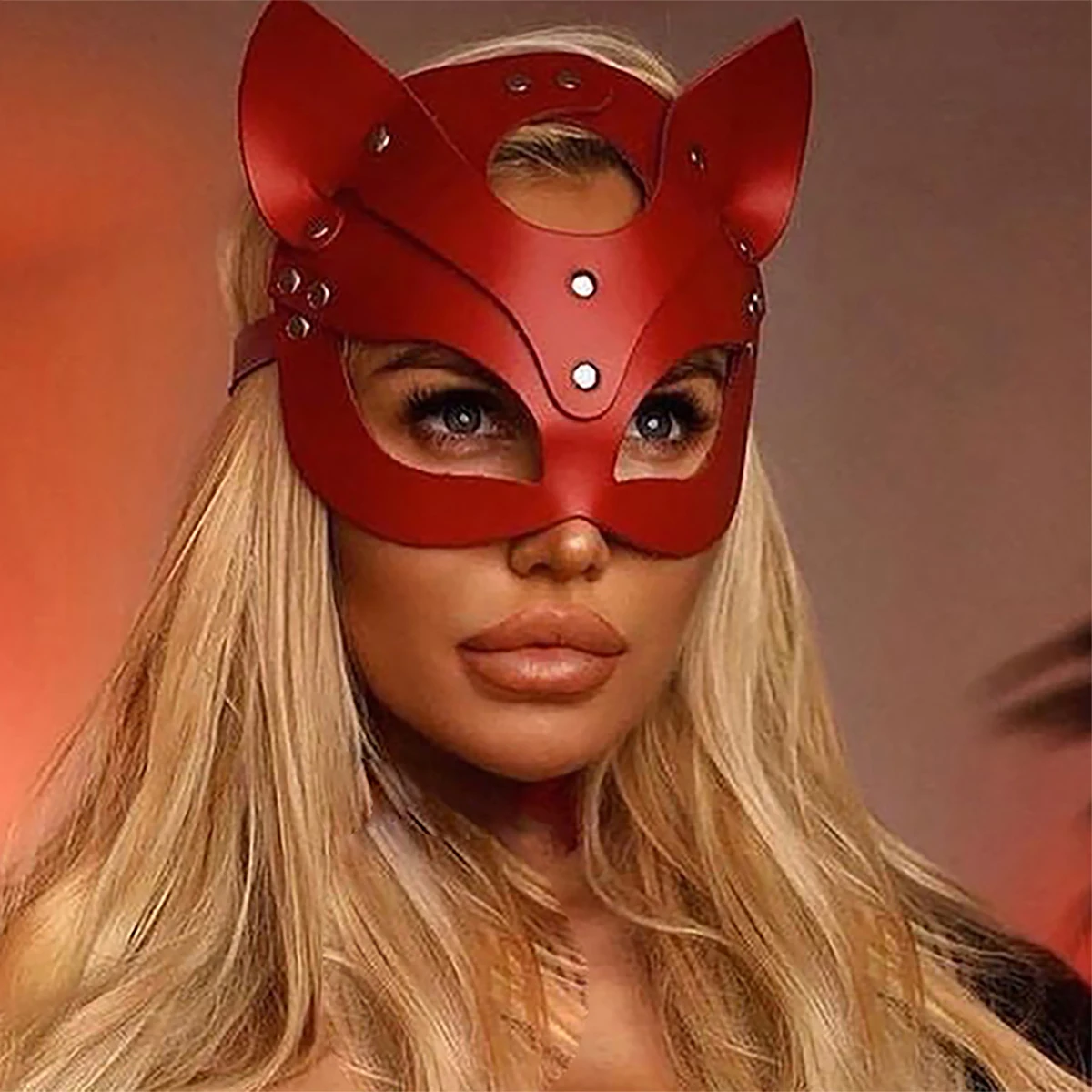 Red-Leather-Mask-Women-Sexy-Cosplay-Cat-Mask-Bondage-Half-Face-Masks ...