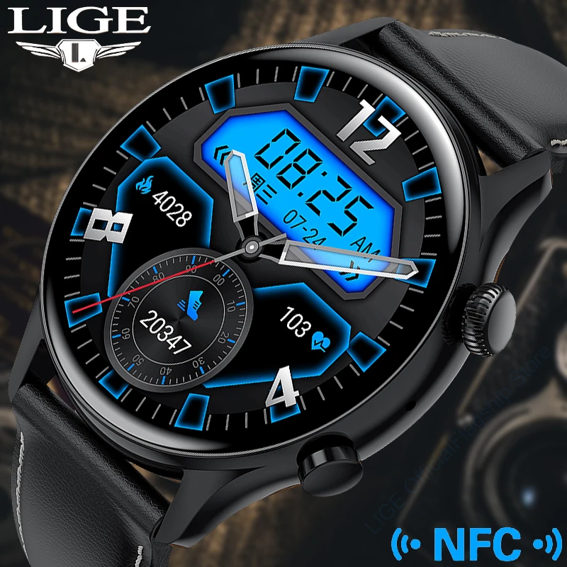 LIGE-reloj-inteligente-AMOLED-para-hombre-y-mujer-pulsera-Digital-con-llamadas-Bluetooth-NFC ...