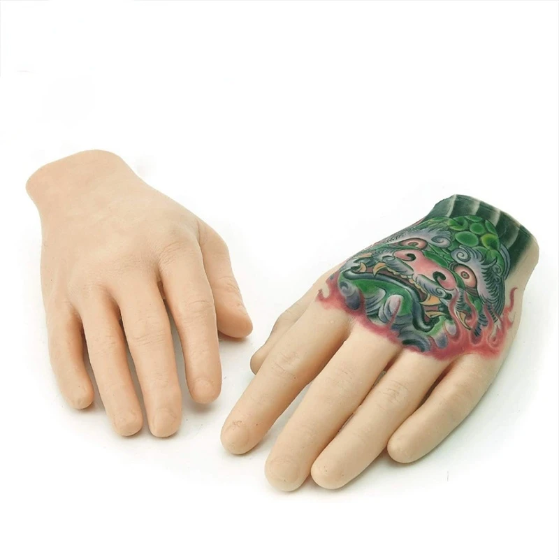 Premium Silicone Tattoo Skin Practice Left/Right Fake Tattoo Hand ...
