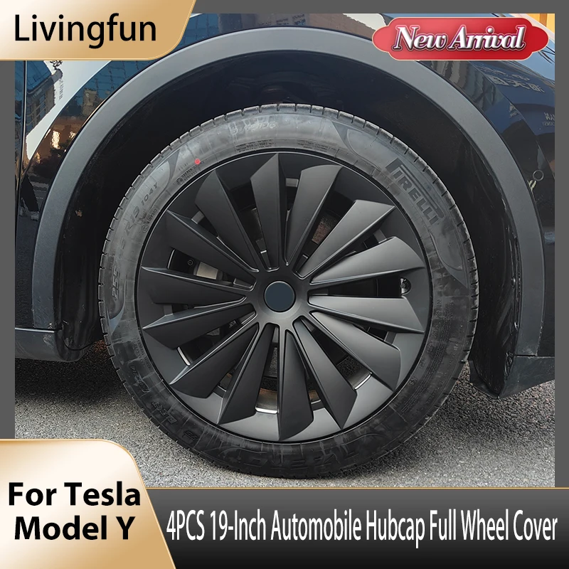 Livingfun-4PCS-for-Tesla-Model-Y-19-Inch-Hub-Cap-Performance-Wheel-Caps ...